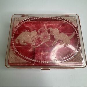 Vintage | Storage & Organization | Cat Kitten Sewing Jewelry Box Red ...